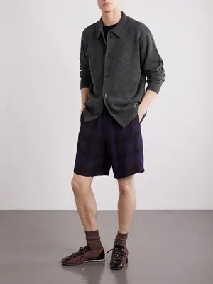 FRAME Wool Cardigan With Point Collar - Gray