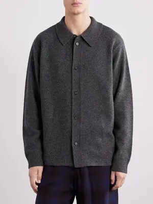 FRAME Wool Cardigan With Point Collar - Gray