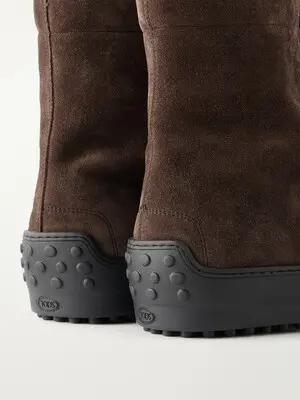 TOD'S Winter Gommino Suede Lace-up Boots - Brown
