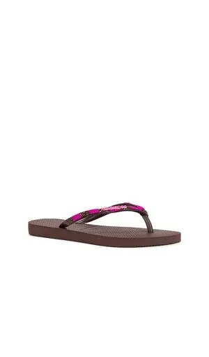 Havaianas Slim Glow Sandal In Chocolate