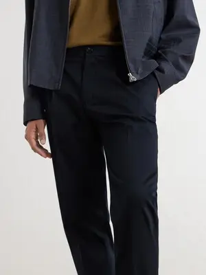 SLOWEAR Tapered Pleated Cotton-blend Gabardine Suit Trousers