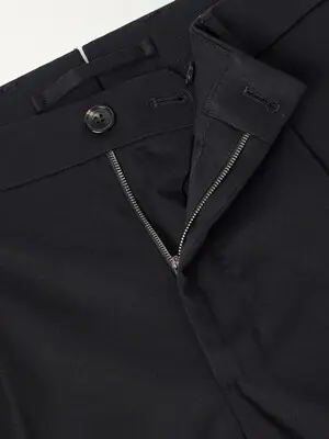 SLOWEAR Tapered Pleated Cotton-blend Gabardine Suit Trousers