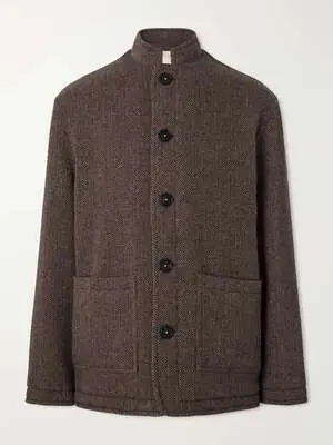 Massimo Alba Chevrolet Reversible Herringbone Wool-blend Jacket - Brown