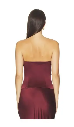 THE SEI Cowl Bustier Top In Burgundy