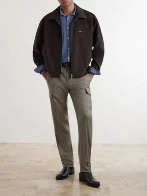SLOWEAR Tapered Wool-blend Flannel Trousers