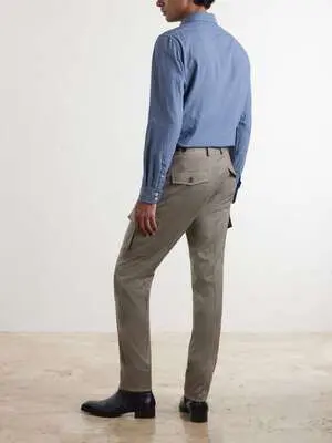 SLOWEAR Tapered Wool-blend Flannel Trousers