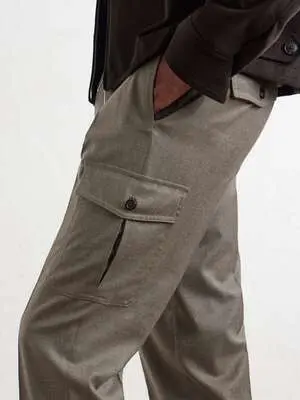 SLOWEAR Tapered Wool-blend Flannel Trousers