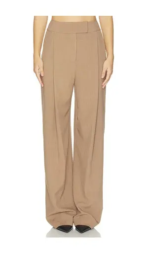 THE SEI Boyfriend Trouser In Brown - Sand