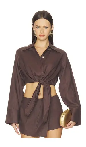 Cult Gaia Kate Top In Brown - Luwak