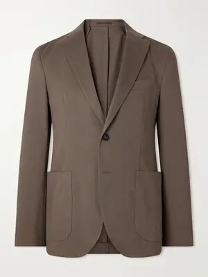 SLOWEAR Stretch-cotton Gabardine Blazer - Brown