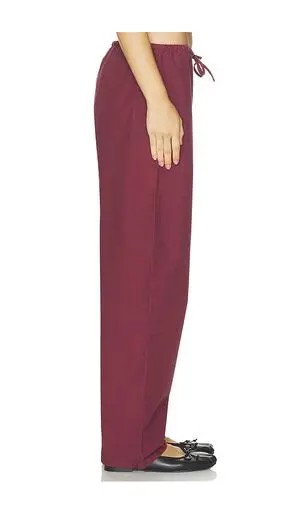 LESET Kyoto Drawstring Pant In Burgundy
