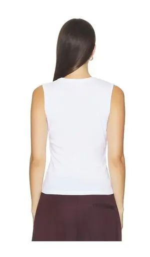 LESET Nando Sleeveless V-neck Tank Top - White