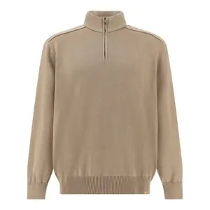 Paul & Shark Half-zip Sweater In Soft Cool Touch Wool With Typhoon® Re-4x4 Stretch Details - Beige