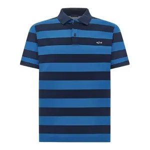 Paul & Shark Double Piqué Cotton Polo - Blue+imperial Blue