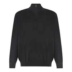 Paul & Shark 140’s Superfine Merino Wool Half‑zip Sweater - Black