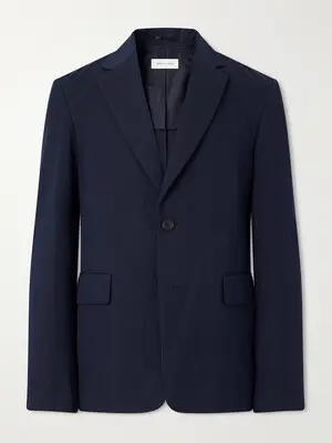 Dries Van Noten Billys Cotton And Wool-blend Canvas Blazer - Blue