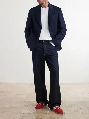 Dries Van Noten Billys Cotton And Wool-blend Canvas Blazer - Blue