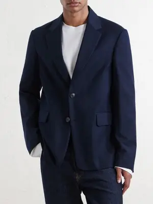 Dries Van Noten Billys Cotton And Wool-blend Canvas Blazer - Blue