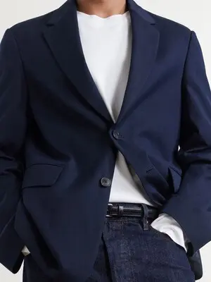 Dries Van Noten Billys Cotton And Wool-blend Canvas Blazer - Blue