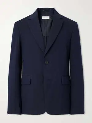 Dries Van Noten Billys Cotton And Wool-blend Canvas Blazer - Navy