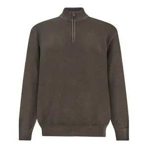Paul & Shark Garment-dyed Half-zip Wool Sweater - Chestnut