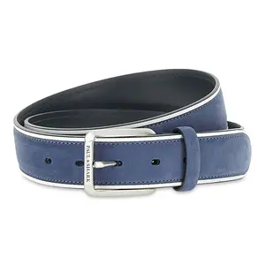 Paul & Shark Suede Belt With Contrasting Edges - Blue
