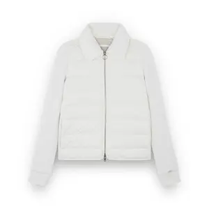 Paul & Shark Hybrid Zip-up Blouson In Wool And Typhoon® Platinum - Butter