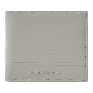 Paul & Shark Shark Fin-embossed Leather Wallet - Beige