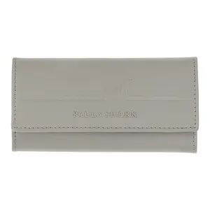 Paul & Shark Fin Embossed Leather Keychain - Beige