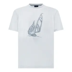 Paul & Shark Structured Cotton Jersey T-shirt With Graphic Print - Skyride