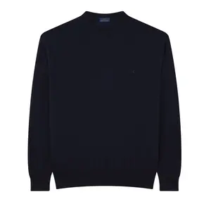Paul & Shark Soft Cool Touch Wool Crewneck Sweater With Shark Fin Embroidery - Dama Blue