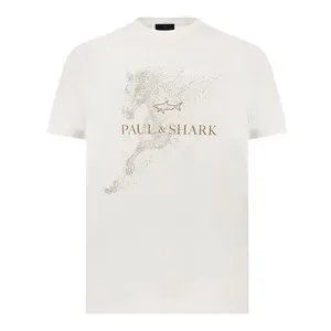 Paul & Shark Cotton Jersey T-shirt With Year Of The Horse Print - White