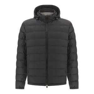 Paul & Shark Technical Ultralight Down Jacket With Alcantara® Details - Black