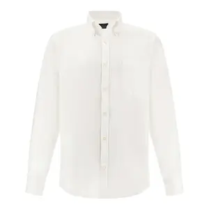 Paul & Shark Soffio Cotton Shirt With Damier Pattern - White