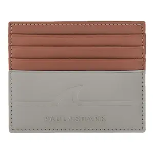 Paul & Shark Fin Embossed Leather Cardholder - Beige