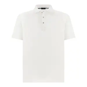 Paul & Shark Double Mercerised Cotton Jersey Polo Shirt With Shark Fin Embroidery - White