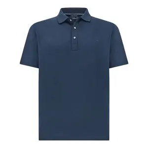 Paul & Shark Double Mercerised Cotton Jersey Polo Shirt With Shark Fin Embroidery - Blue