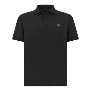 Paul & Shark Double Piqué Cotton Polo Shirt With Shark Embroidery - Black