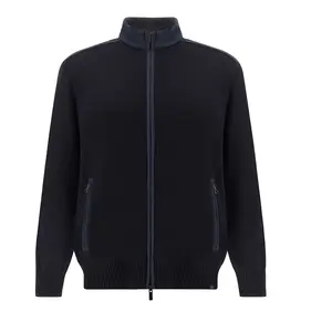 Paul & Shark Zip-up Sweater In Soft Cool Touch Wool With Typhoon® Re-4x4 Stretch Details - Dama Blue