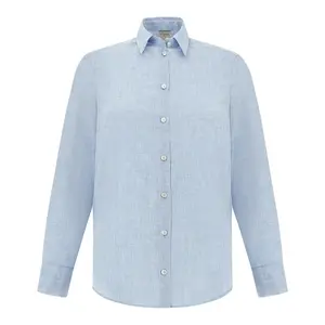 Paul & Shark Shirt In Soffio Linen - Light Blue