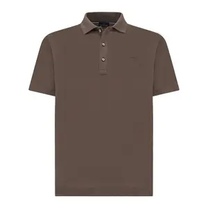 Paul & Shark Double Mercerised Cotton Jersey Polo Shirt With Shark Fin Embroidery - Morel