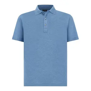 Paul & Shark Double Mercerised Cotton Jersey Polo Shirt With Shark Fin Embroidery - Blue Bonnet
