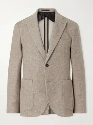 SLOWEAR Cotton, Wool And Cashmere-blend Jacquard Blazer