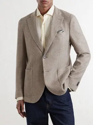 SLOWEAR Cotton, Wool And Cashmere-blend Jacquard Blazer