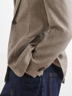 SLOWEAR Cotton, Wool And Cashmere-blend Jacquard Blazer