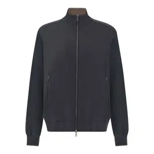 Paul & Shark Merino Wool Hybrid Zip-up Cardigan - Dama Blue