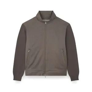 Paul & Shark Merino Wool Hybrid Zip-up Cardigan - Sequoia