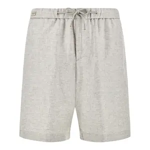 Paul & Shark Linen Drawstring Bermuda Shorts - Grey