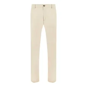 Paul & Shark Wide‑leg Trousers In Stretch Cotton With Pleats - Butter