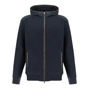 Paul & Shark X‑soft Zip‑up Sweatshirt In Viscose With Alcantara® Details - Blue